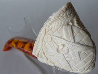 MASONIC MEERSCHAUM PIPE (MAS-25) | meerschaumpipemaster
